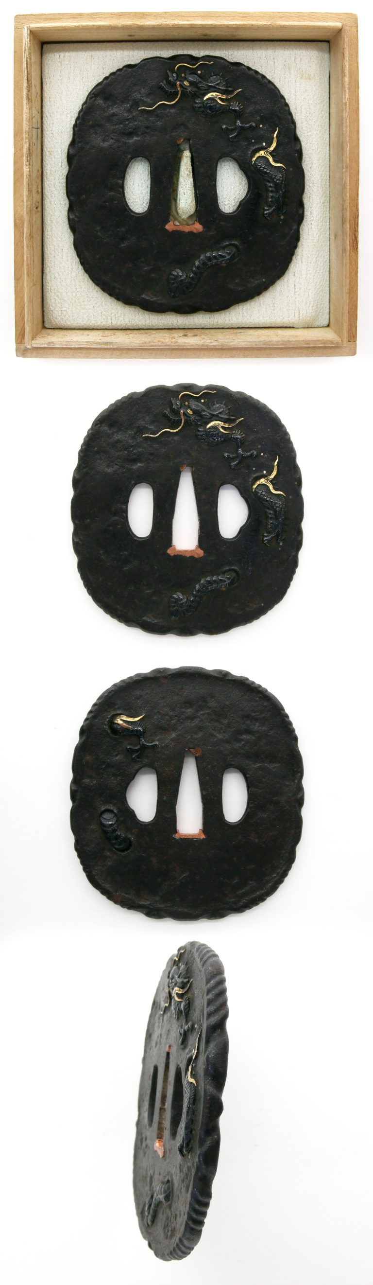 Tsuba: Inshu-ju Masayoshoshi, tidal wave | Japanese Sword Online Museum